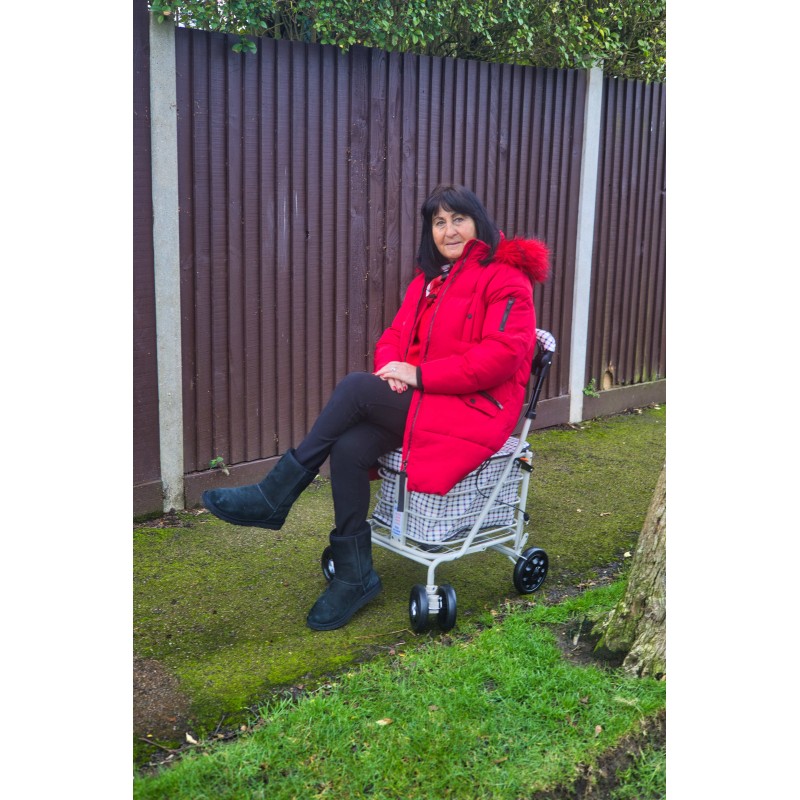 Backrest & Seat Shopping / Walking Trolley - Red