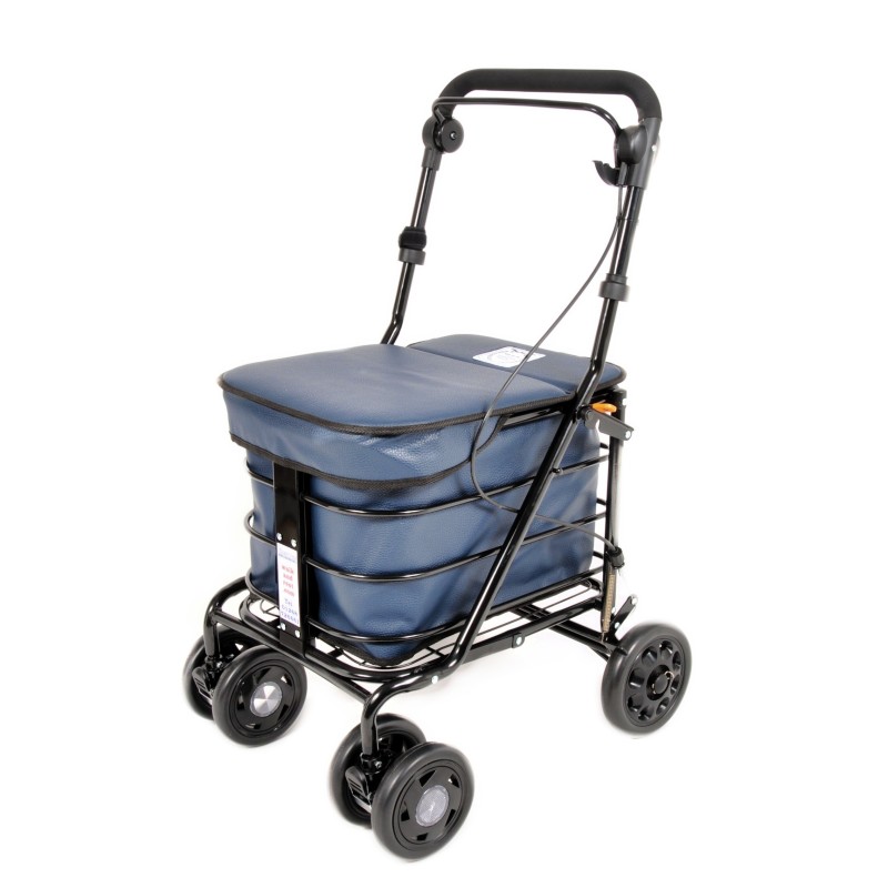 2025 NEW Seated Shopping / Walker Trolley - Navy BLACK EDITION