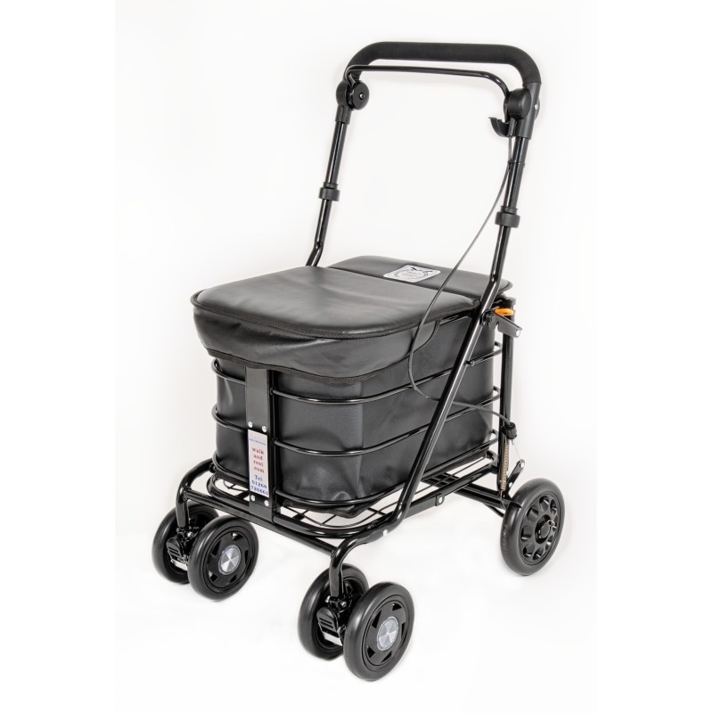 2025 NEW Seated Shopping / Walker Trolley - Black (BLACK FRAME)