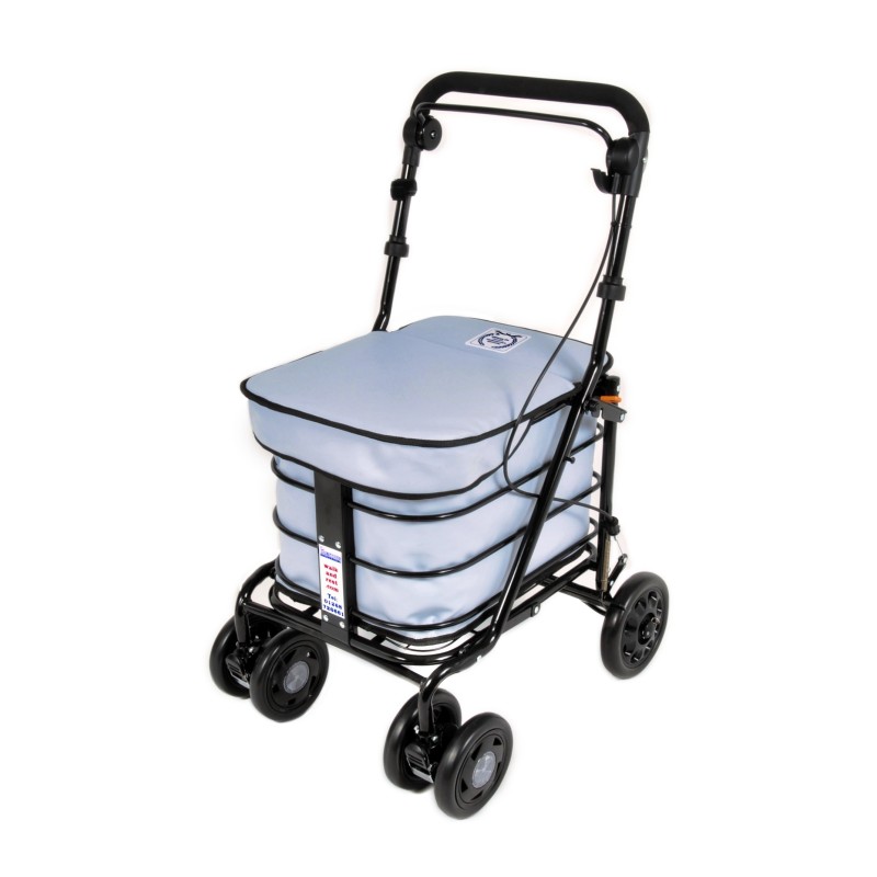 2025 NEW Seated Shopping / Walker Trolley - Sky Blue BLACK EDITION