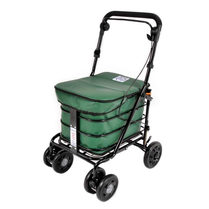 2025 NEW Seated Shopping / Walker Trolley - Forest Green BLACK EDITION