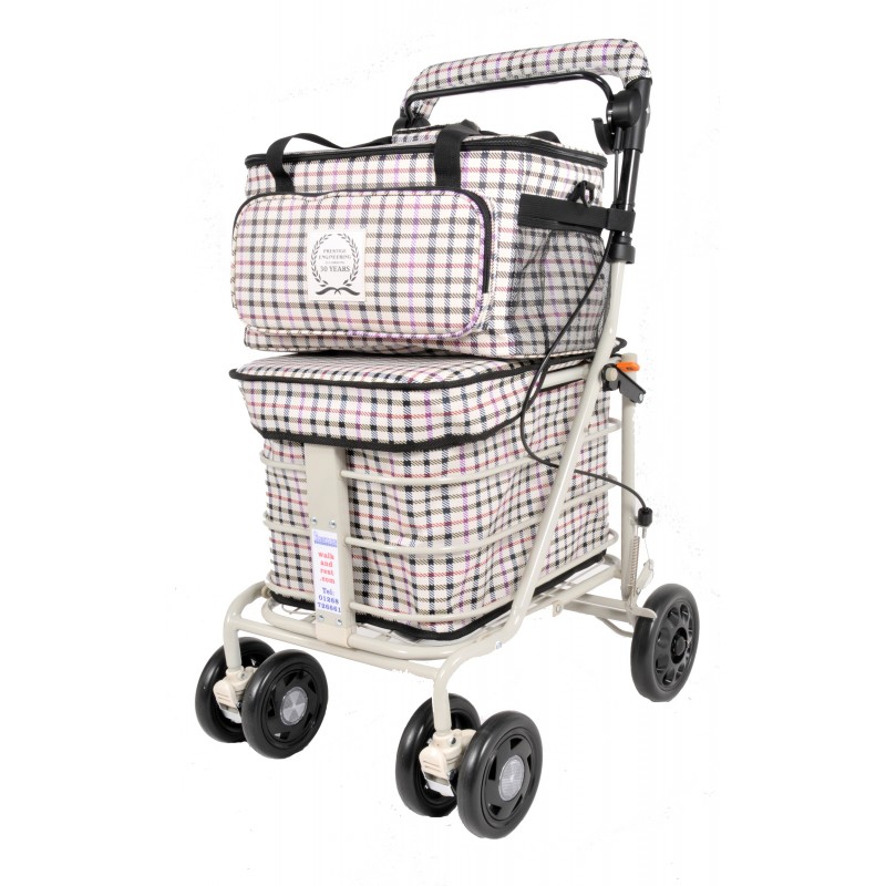 The Seated Shopping / Walker Trolley - Light Tartan