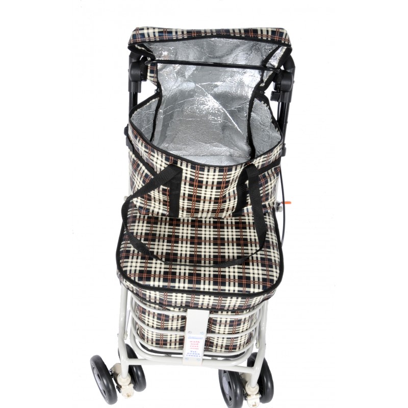 The Seated Shopping / Walker Trolley - Brown Tartan