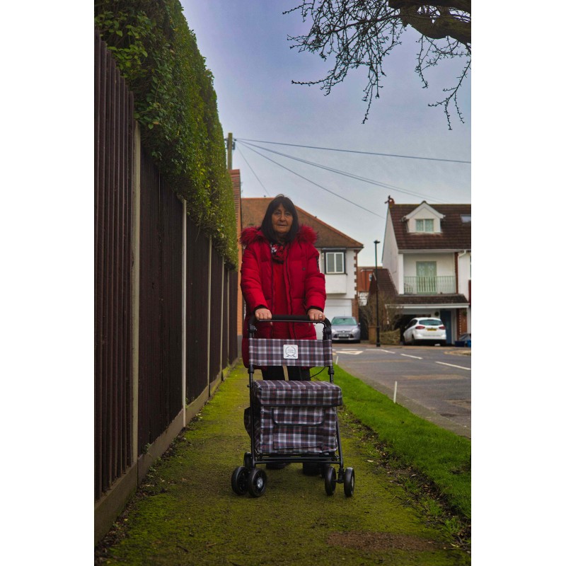 NEW - Lightweight Walk, Rest & Shop 3 in 1 Trolley - Blue